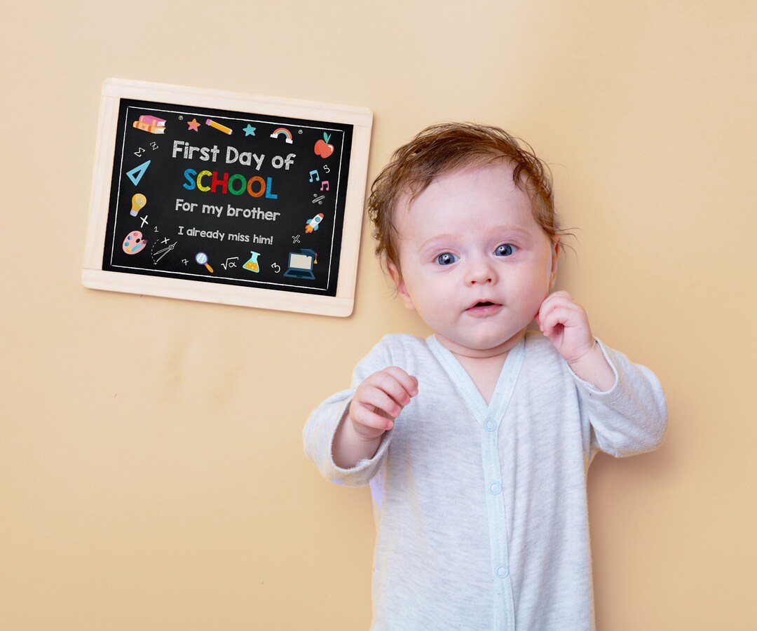 First Day of School for My Brother Sign Back to School Printable Poster ...