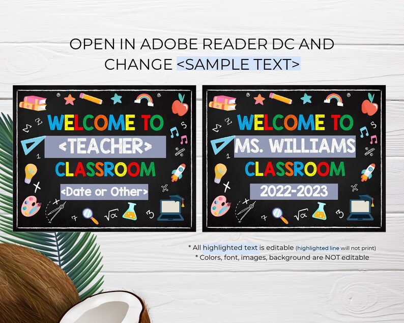 Welcome to My Classroom Back to School Editable Printable Sign - Etsy