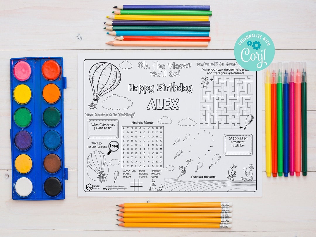 Hot Air Balloon Activity Sheet. Hot Air Balloon Coloring. Hot - Etsy