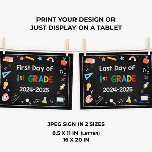 First Day of 1st Grade Sign Back to School Printable Poster Instant ...