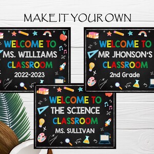 Welcome to My Classroom Back to School Editable Printable Sign - Etsy