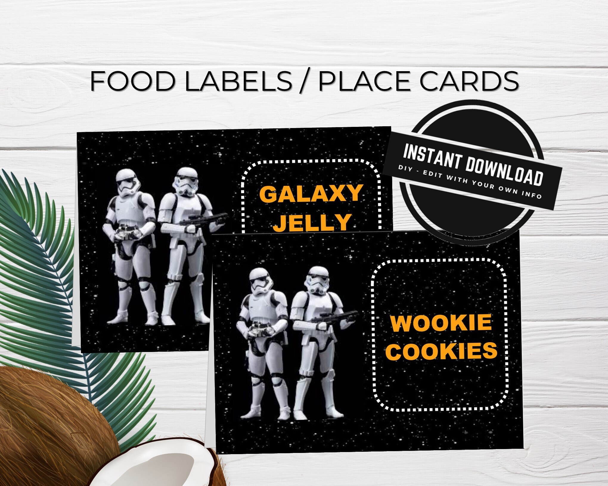 Star Wars Stormtroopers Food Labels Place Cards Food Tent - Etsy