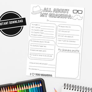 Greeting Cards Paper Fill In The Blank Printable for Kids Grandpa ...