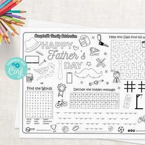 Fathers Day Activity Sheet Father's Day Printable Father's Day Coloring ...