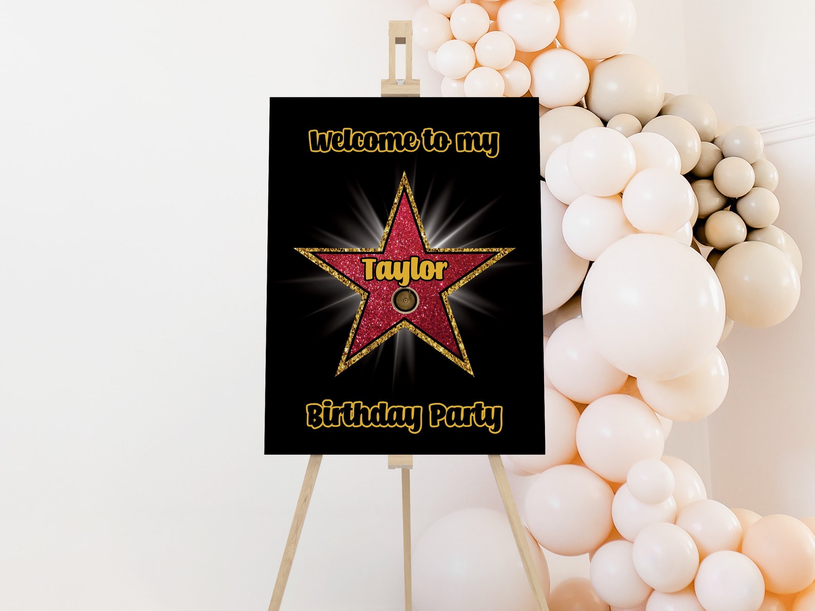 Hollywood Music Star Glitter Welcome Sign Poster 16x20. - Etsy