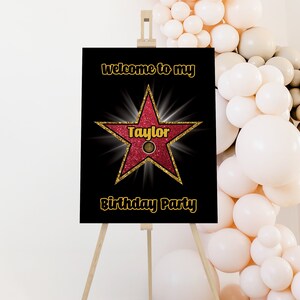 Hollywood Music Star Glitter Welcome Sign Poster 16x20. Hollywood Party ...