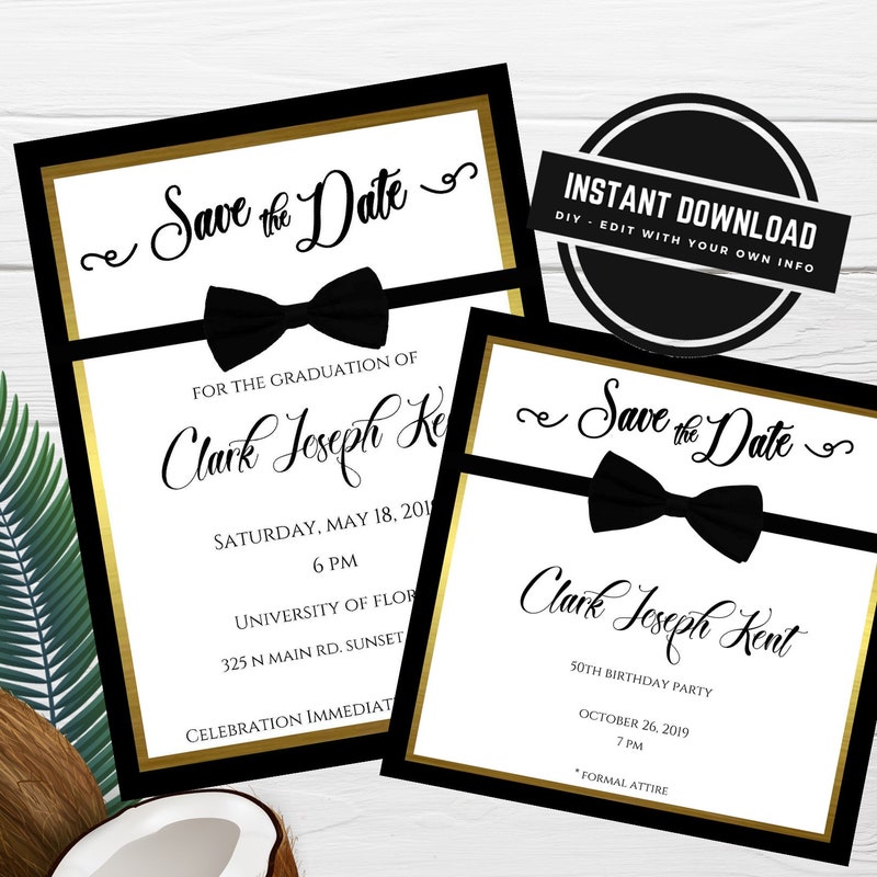 Bow Tie Invitations - Etsy