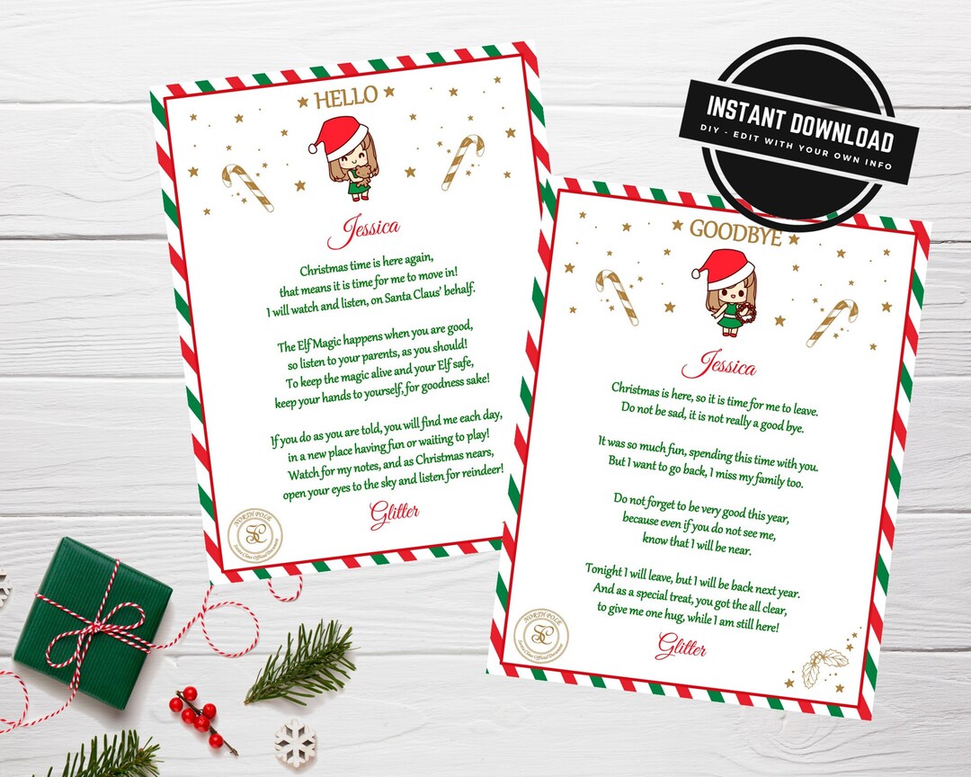 Santa's Official Elf Welcome Letter Girl Elf Welcome - Etsy