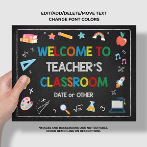 Welcome to My Classroom Back to School Editable Printable Sign - Etsy
