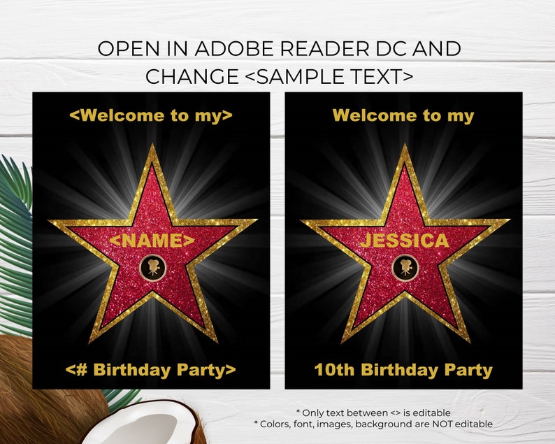 Hollywood Star Movies Glitter Welcome Sign Poster 16x20 Party - Etsy