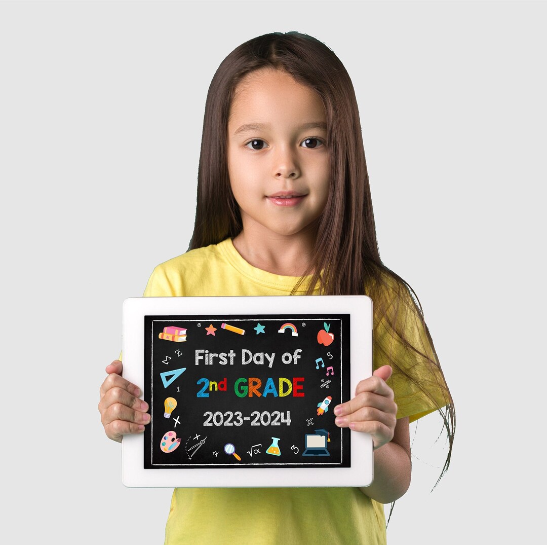 First Day of 2nd Grade Sign Back to School Printable Poster Instant ...