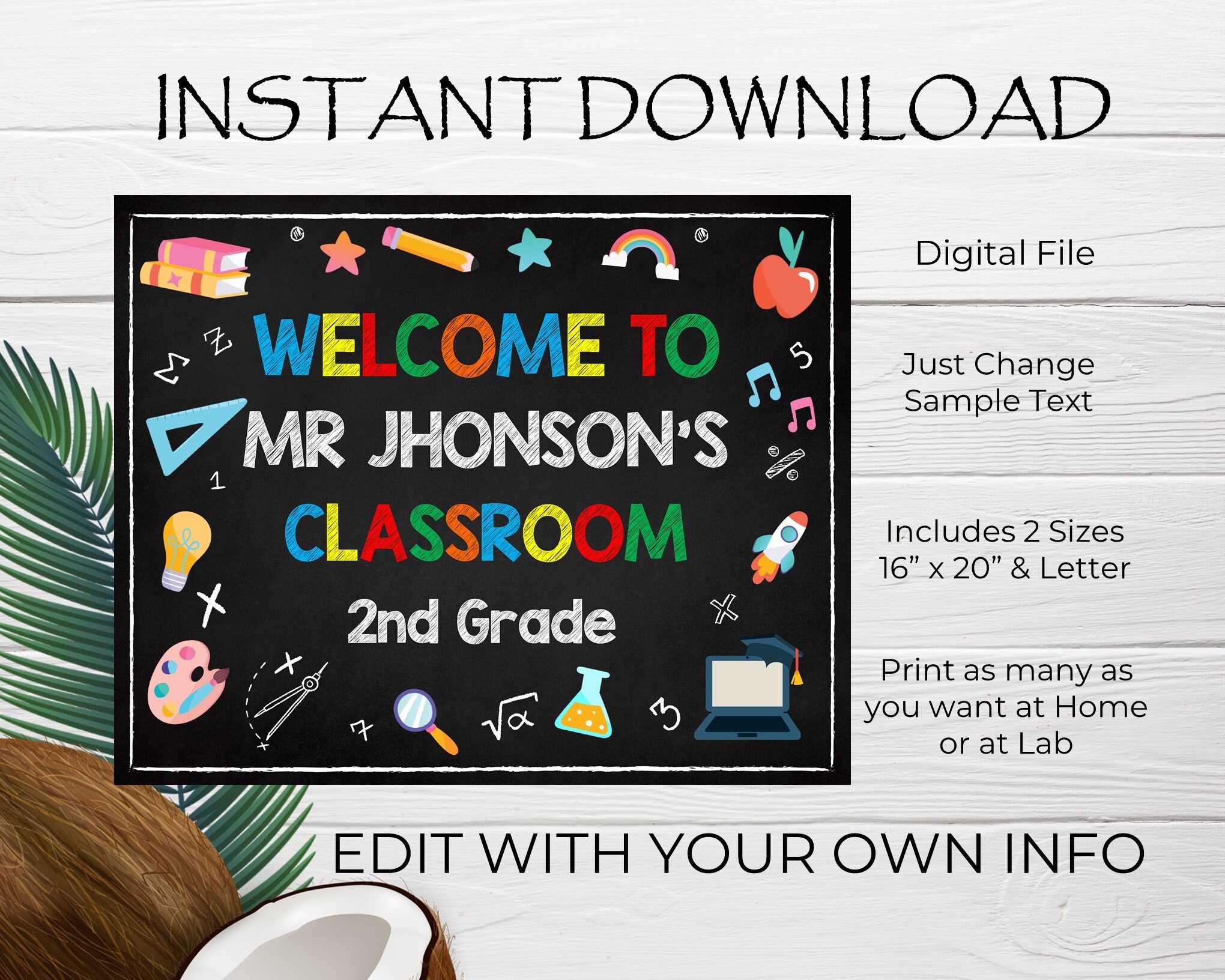 Welcome to My Classroom Back to School Editable Printable Sign - Etsy