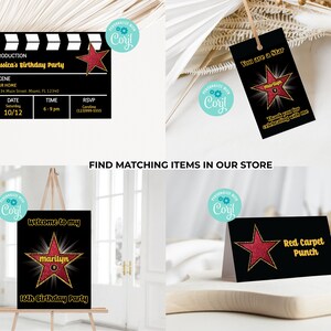 Hollywood Music Star Glitter Welcome Sign Poster 16x20. Hollywood Party ...