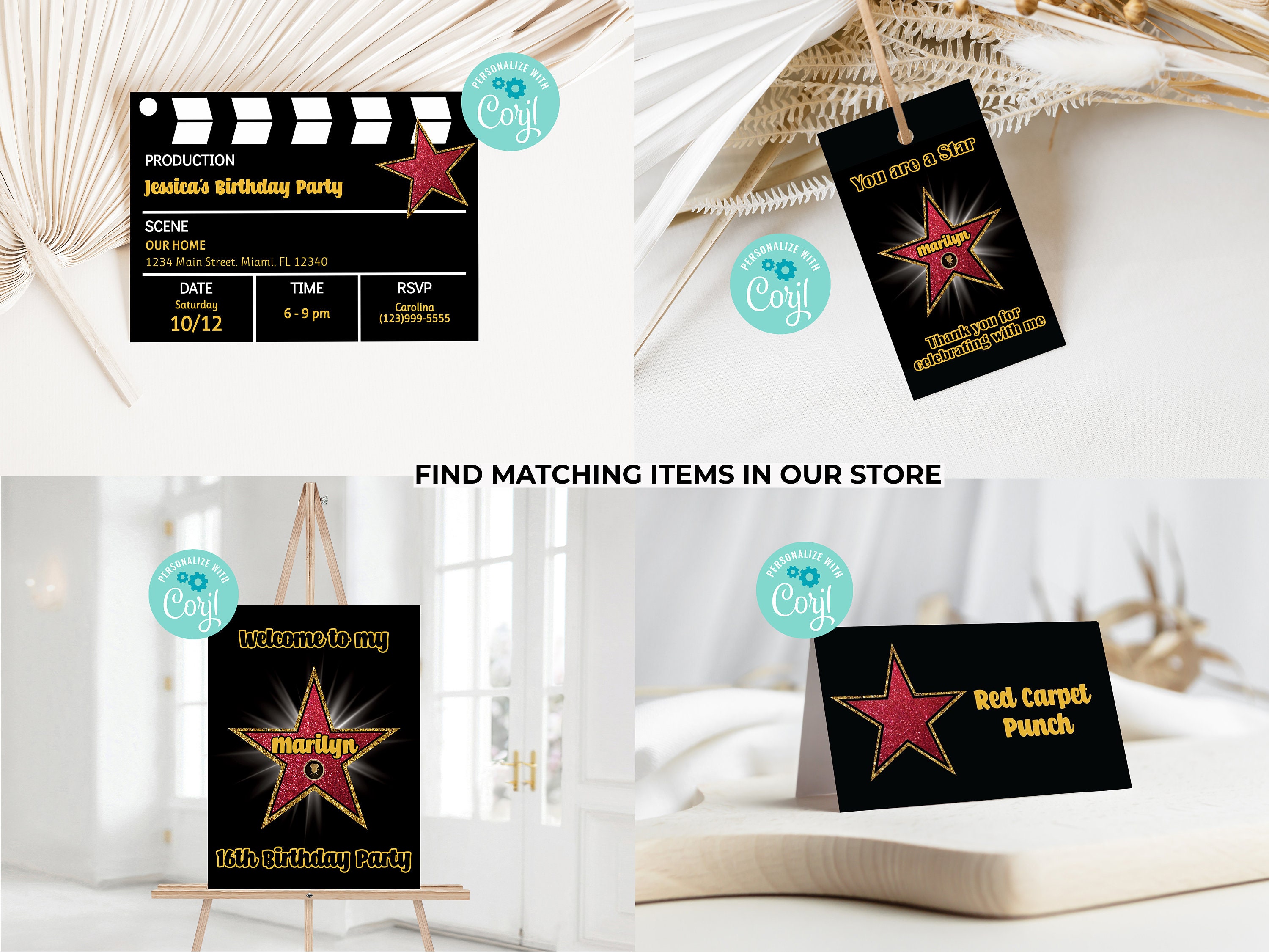 Hollywood Music Star Glitter Welcome Sign Poster 16x20. - Etsy