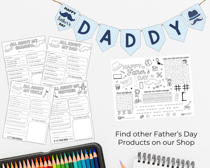 All About My Dad Printable Father's Day Activity About - Etsy