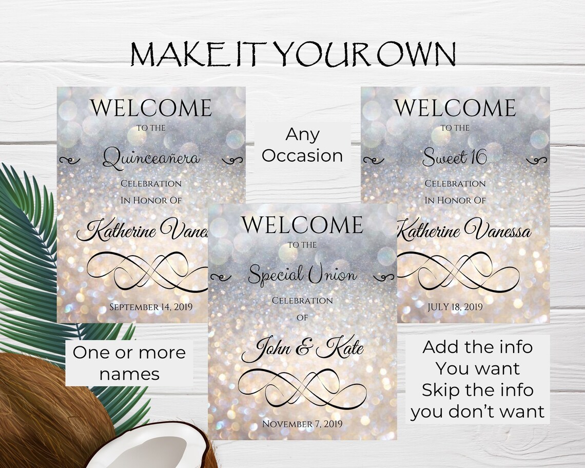 Welcome Sign Poster 16x20 Quinceañera Sweet 16 Wedding | Etsy