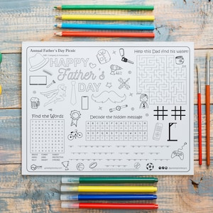 Fathers Day Activity Sheet Father's Day Printable Father's Day Coloring ...