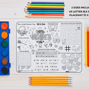 Valentines Day Activity Sheet Valentines Day Favor Valentines Day ...