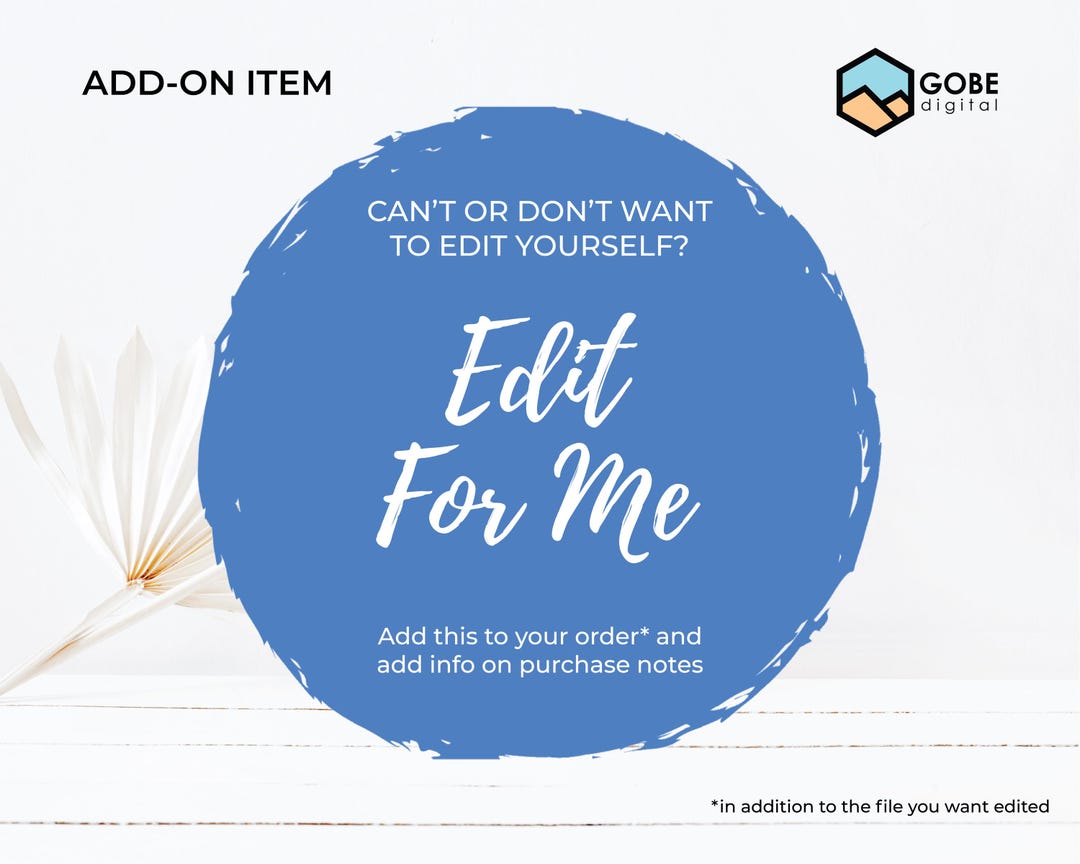 Edit for Me - Add-on to Your Instant Download Order - Etsy