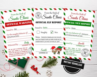 Santa Report Card | Etsy