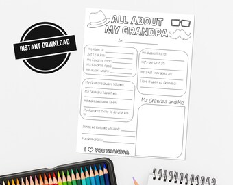 All About My Papa Printable Father's Day Activity | Etsy