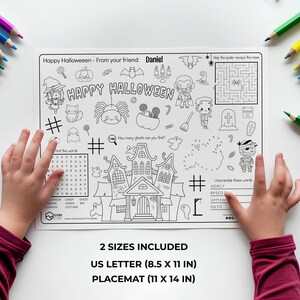 Halloween Activity Sheet. Halloween Placemat. Halloween Coloring Page ...