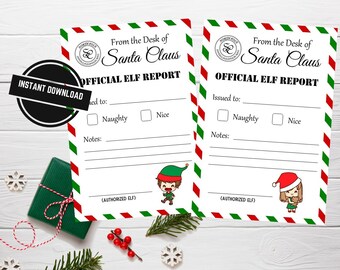 Santa Report Card | Etsy