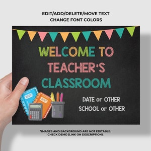 Welcome to My Classroom Back to School Editable Printable Sign Poster ...