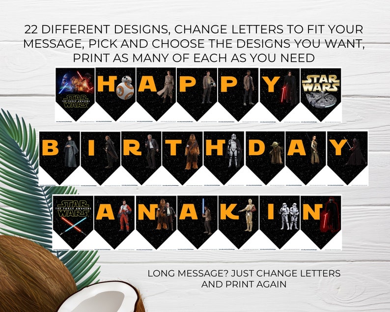 Star Wars The Force Awakens Banner Birthday Party | Etsy