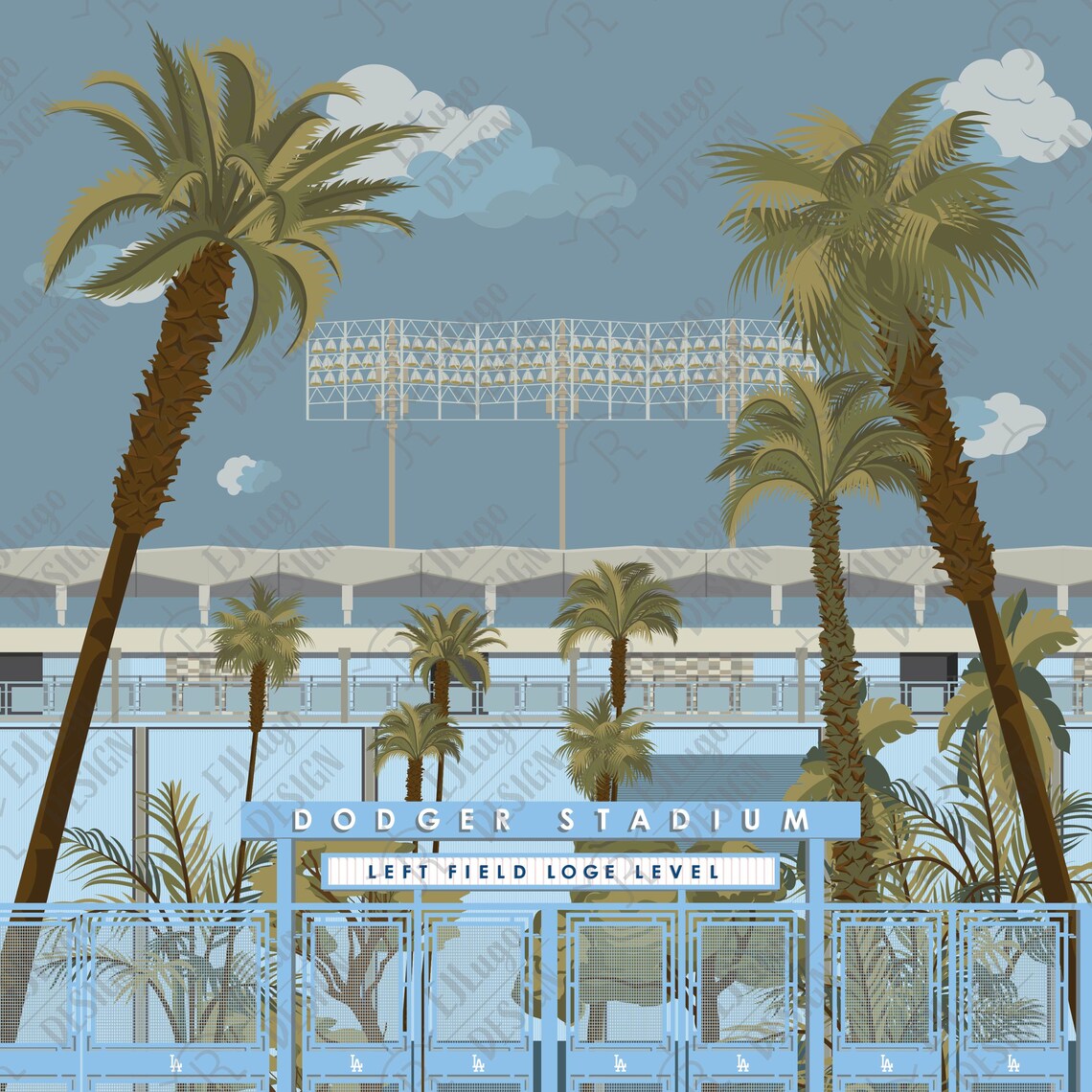 Dodger Stadium - Left Field Loge Level Entrance Gate - Art Design ...
