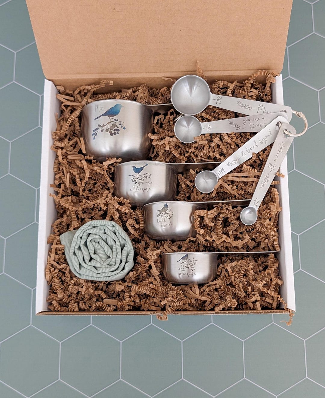 Personalized Measuring Cups & Spoons Gift Set: Engraved Beechwood or ...