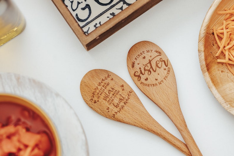 Personalized Beechwood Spoon: Laser Engraved Sister Gift - Etsy
