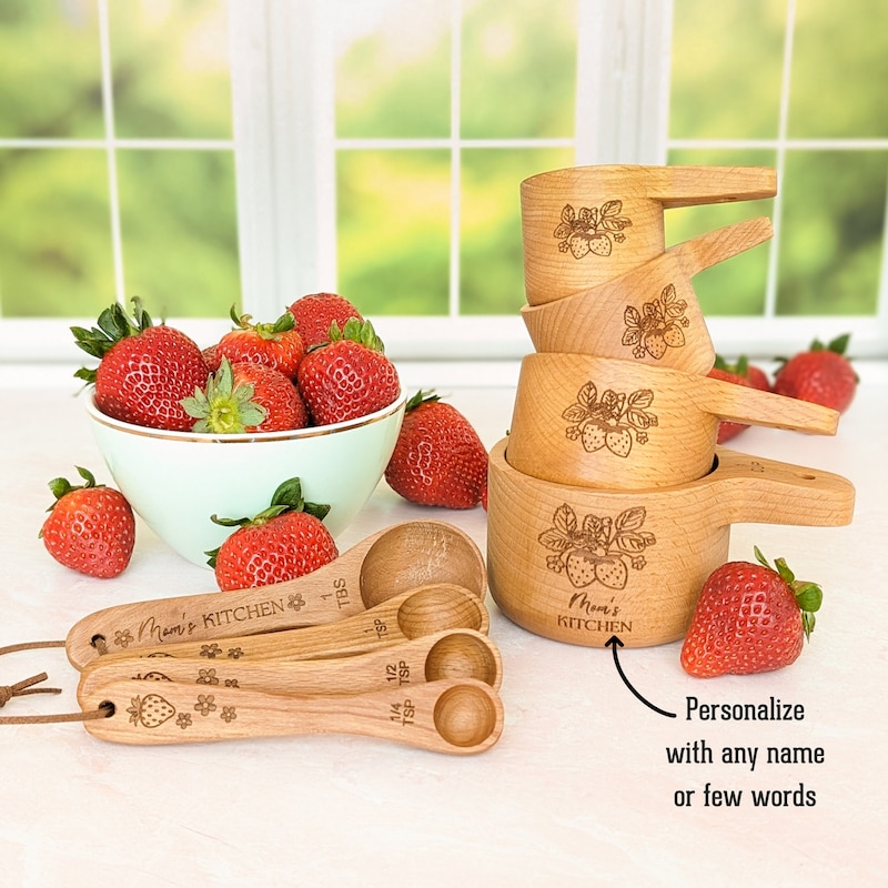 Strawberry Wood Utensils - Etsy
