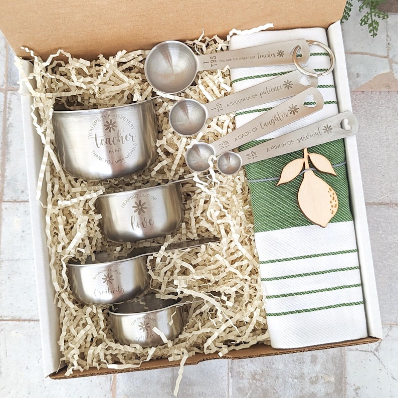 Unique Teacher Appreciation Gift: Useful Measuring Cups & Spoons Gift ...