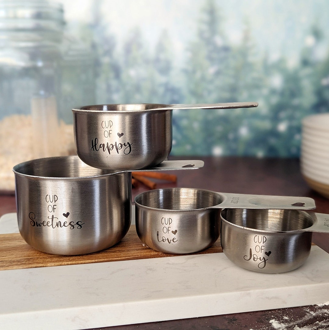 Engraved Stainless Steel Measuring Cups and Spoons: Baking Gift Set - Etsy