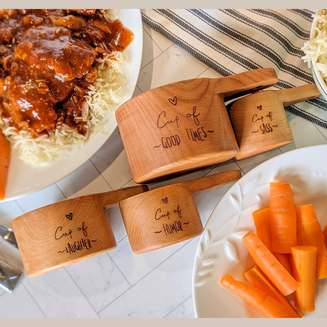 Wooden Measuring Cups, Measuring Spoons, Baking Gifts, Cooking Gifts ...