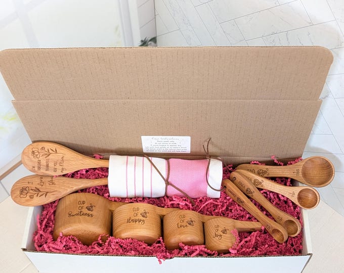 Baking Gift Set,bee Kitchen Measuring Cups and Spoons, Cooking Gift for ...