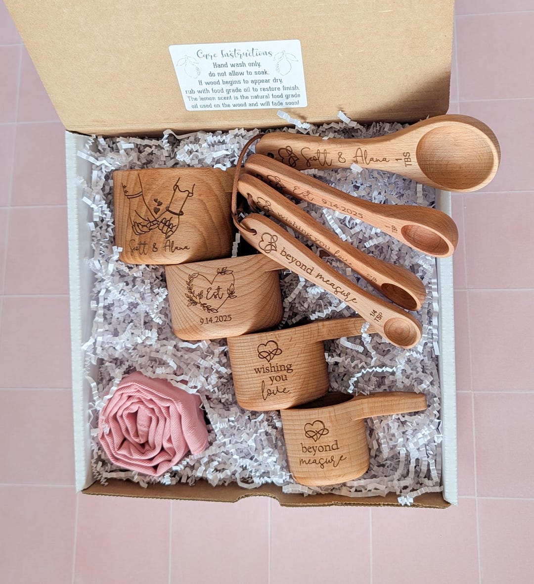 Personalized Measuring Cup & Spoon Gift Set: Engagement, Wedding ...