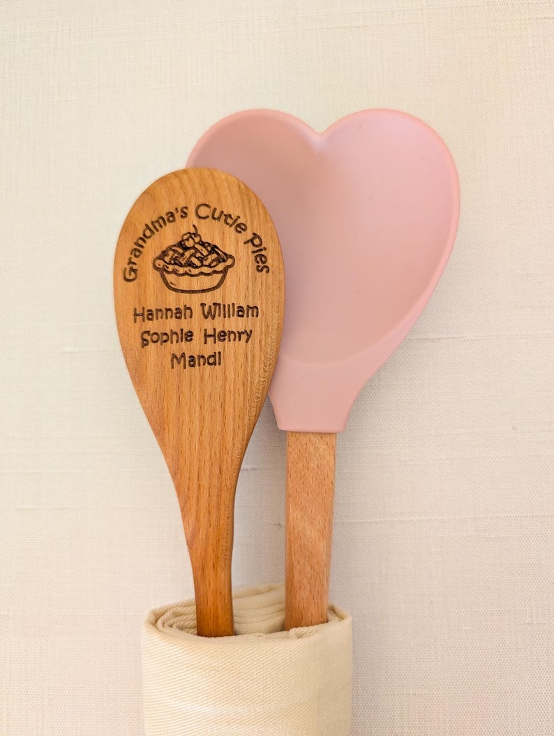 Personalized Grandma Baking Gift Set: Engraved Spoon & Spatula Mothers ...