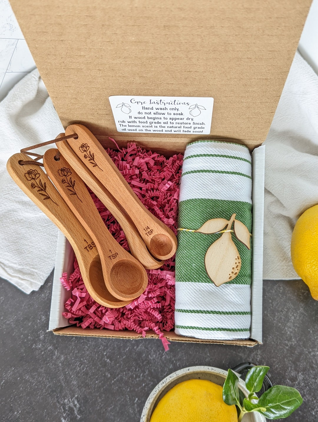 Wooden Measuring Spoons, Baking Gifts, Roses, Mom Birthday Gift, Mom ...