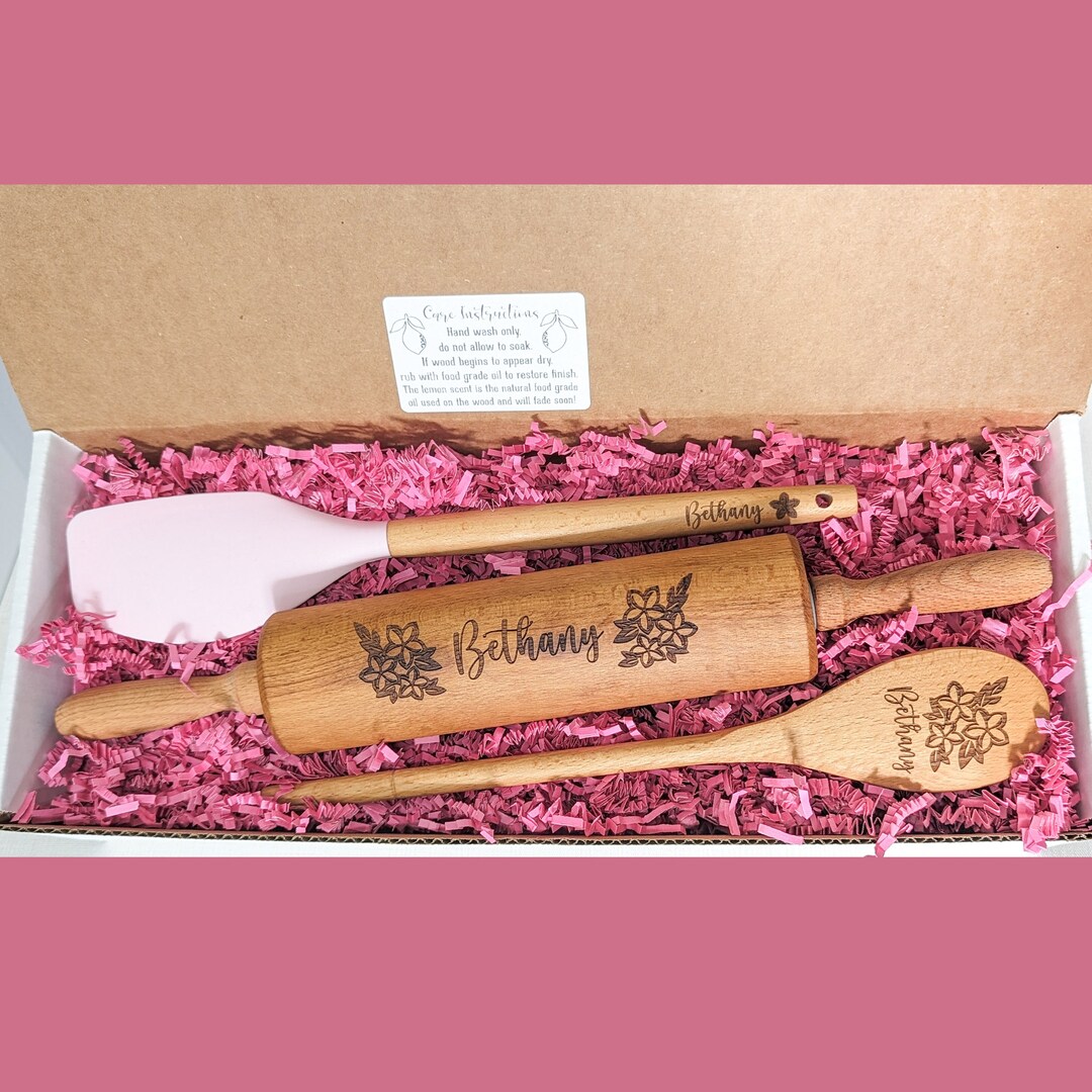 Floral Engraved Baking Gift Set, Gift for Baker, Mothers Day Giftbox - Etsy