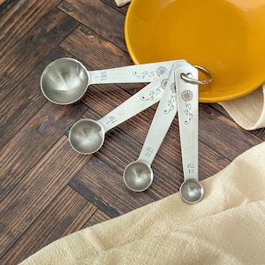 Sunflower Stainless Steel Measuring Cups and Spoons: Personalized ...