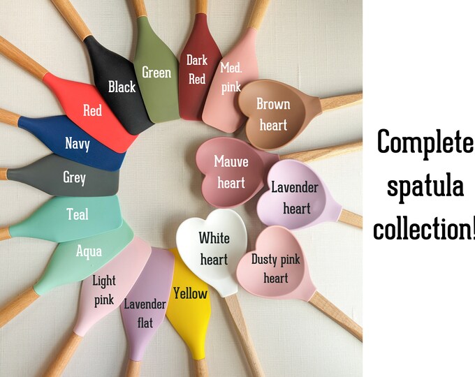 Personalized Engraved Spatula Wood and Silicone Scraper 1 Spatula - Etsy