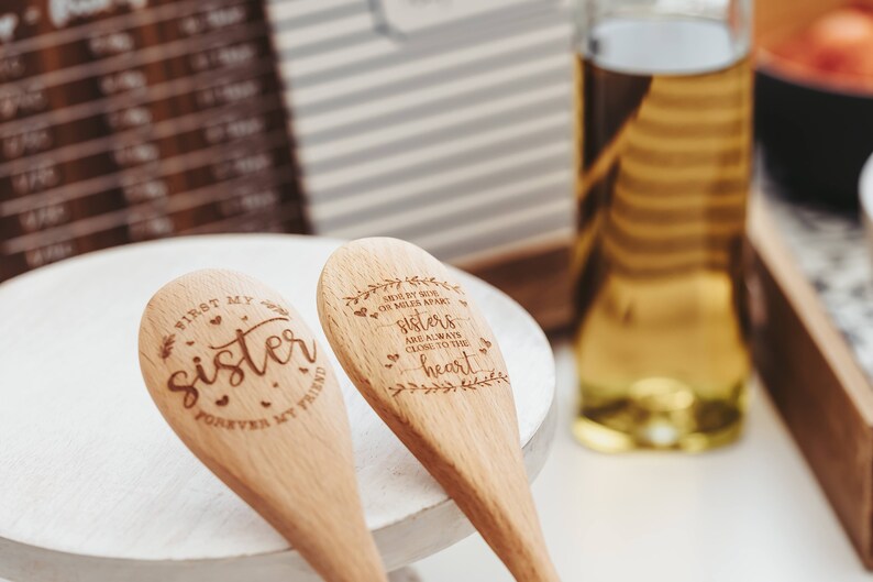 Personalized Beechwood Spoon: Laser Engraved Sister Gift - Etsy
