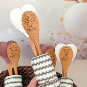 Personalized Wooden Spoon Spatula Wedding Bridal Shower Favors, Laser ...