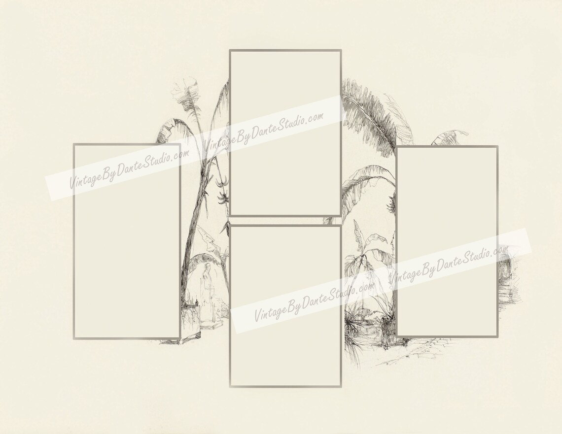Royal Frames 20 Images DIGITAL DOWNLOADS Fine Detail India Ink Drawn ...
