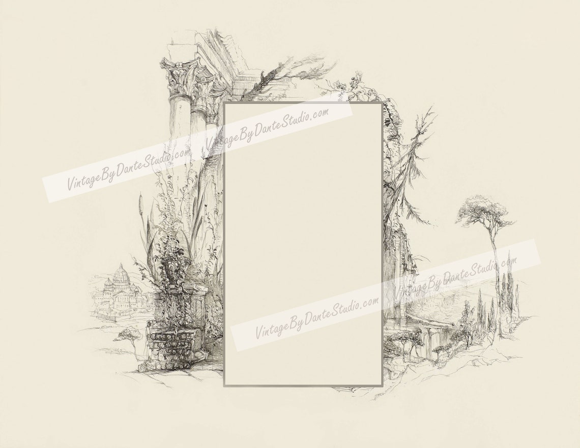 Royal Frames 20 Images DIGITAL DOWNLOADS Fine Detail India Ink Drawn ...