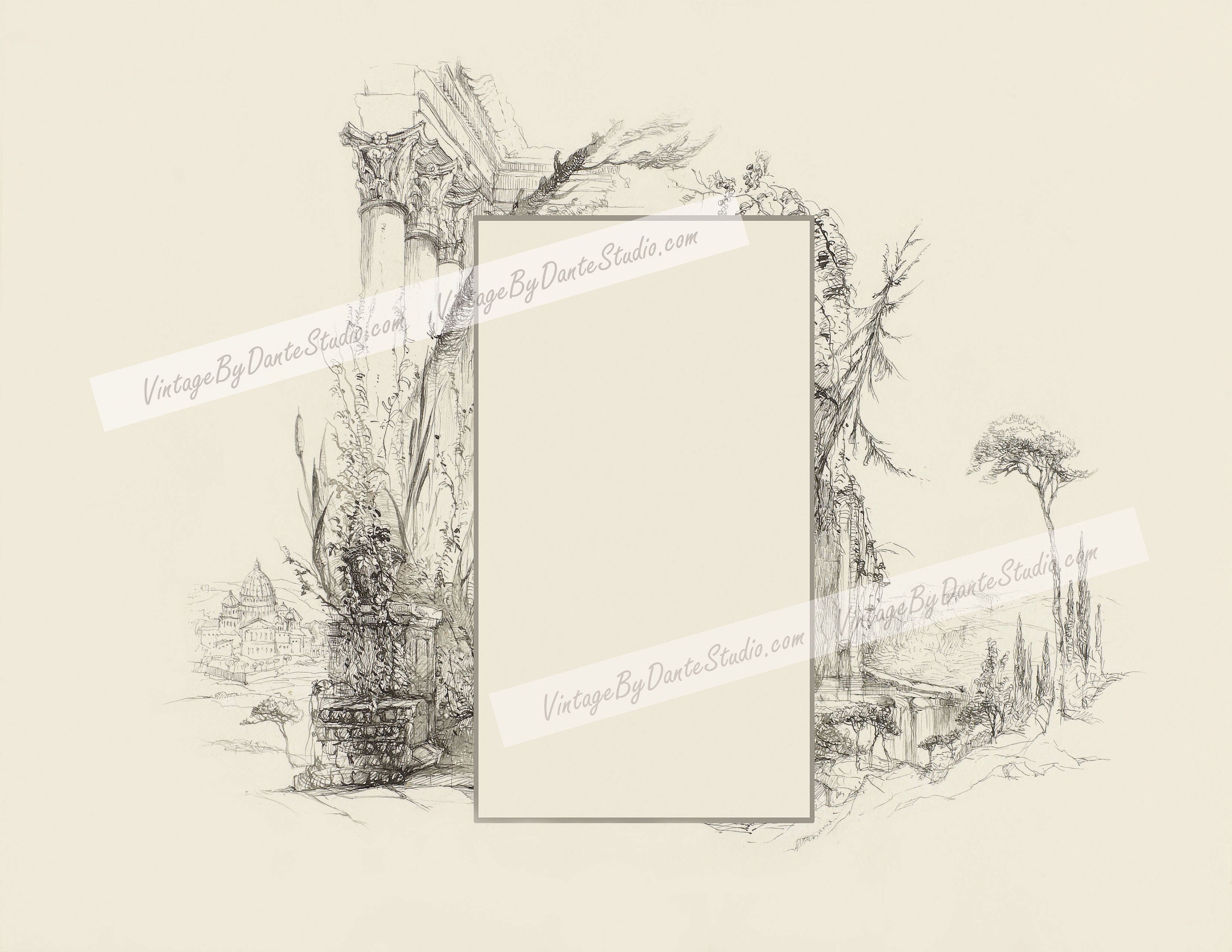 Royal Frames 20 Images DIGITAL DOWNLOADS Fine Detail India Ink Drawn ...