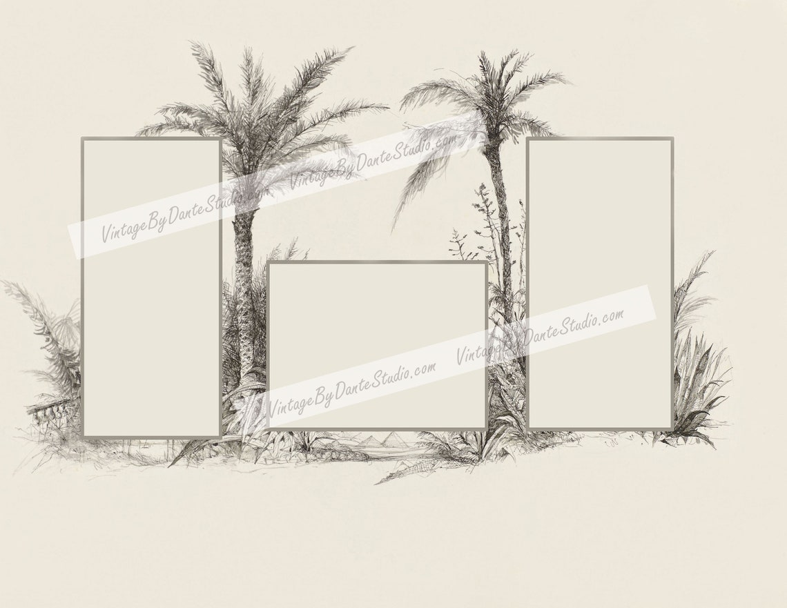 Royal Frames 20 Images DIGITAL DOWNLOADS Fine Detail India Ink Drawn ...