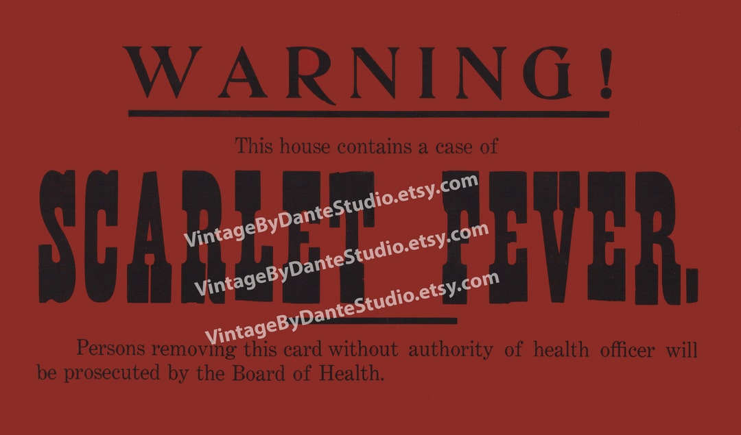 Scarlet Fever Warning Poster - Etsy